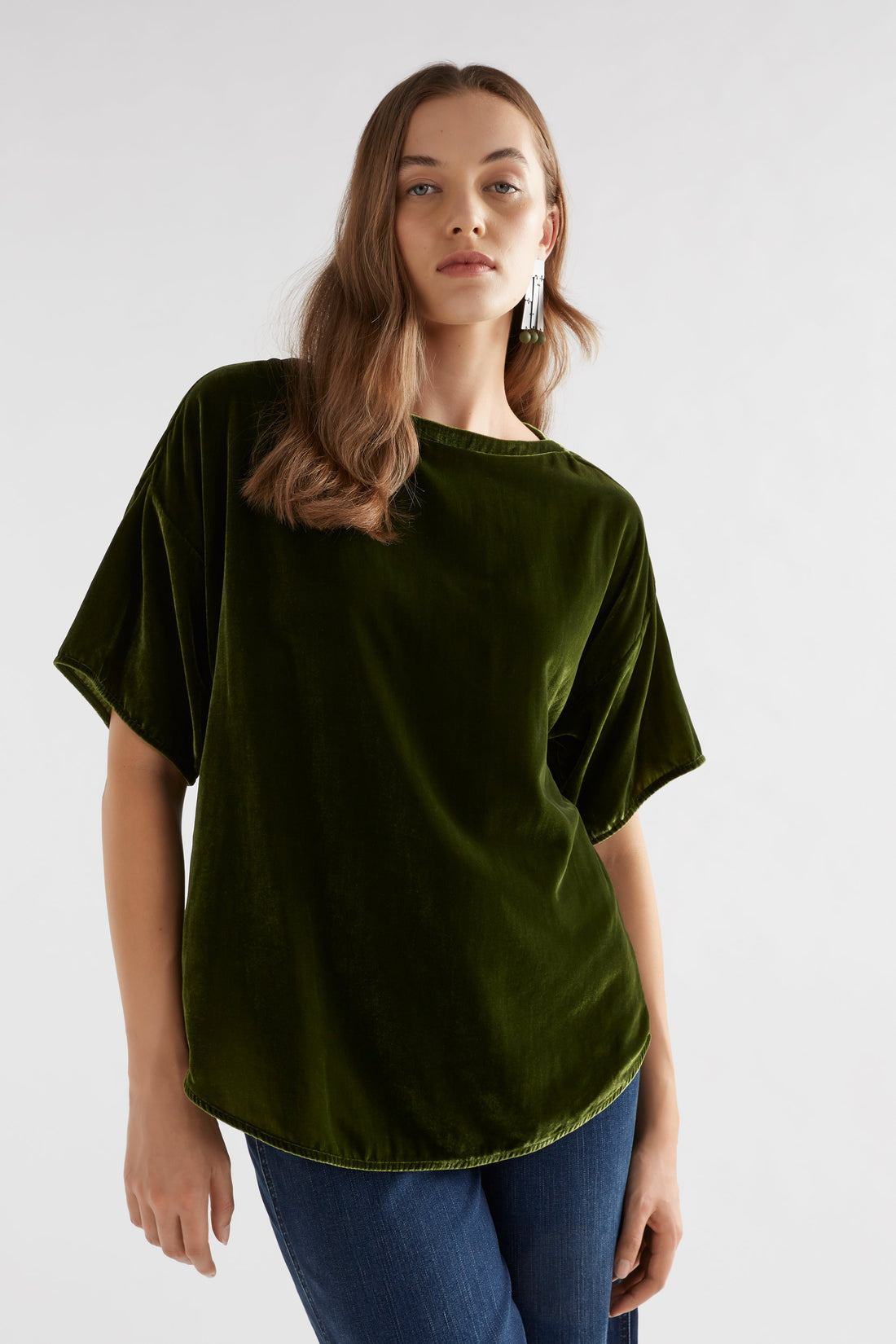 Shop The Suuri Boxy Short Sleeve Drop Shoulder Velvet Top | ELK AU