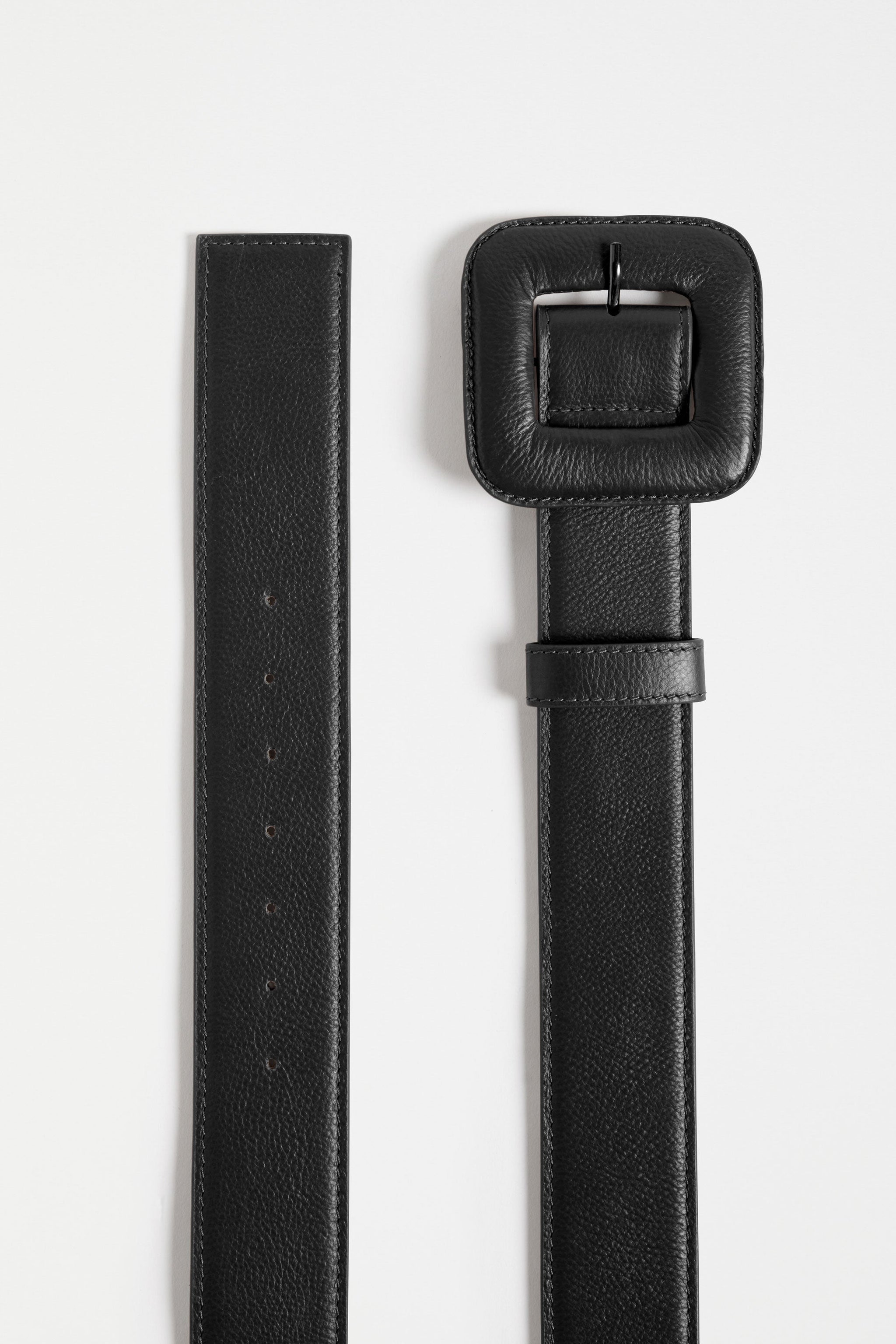 Shop The Trin Chunky Leather Belt with Large Square Leather Buckle | ELK AU
