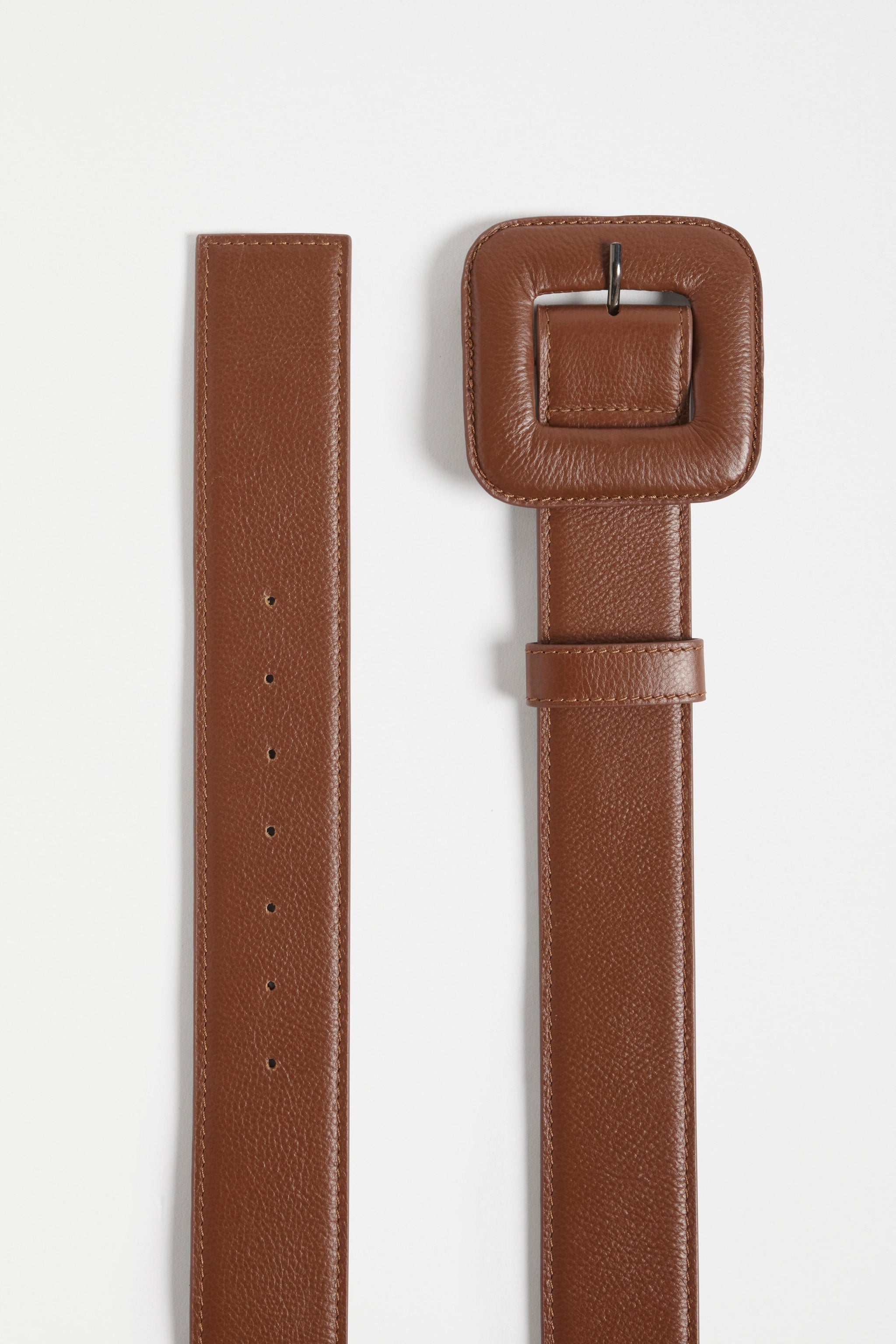 Shop The Trin Chunky Leather Belt with Large Square Leather Buckle | ELK AU