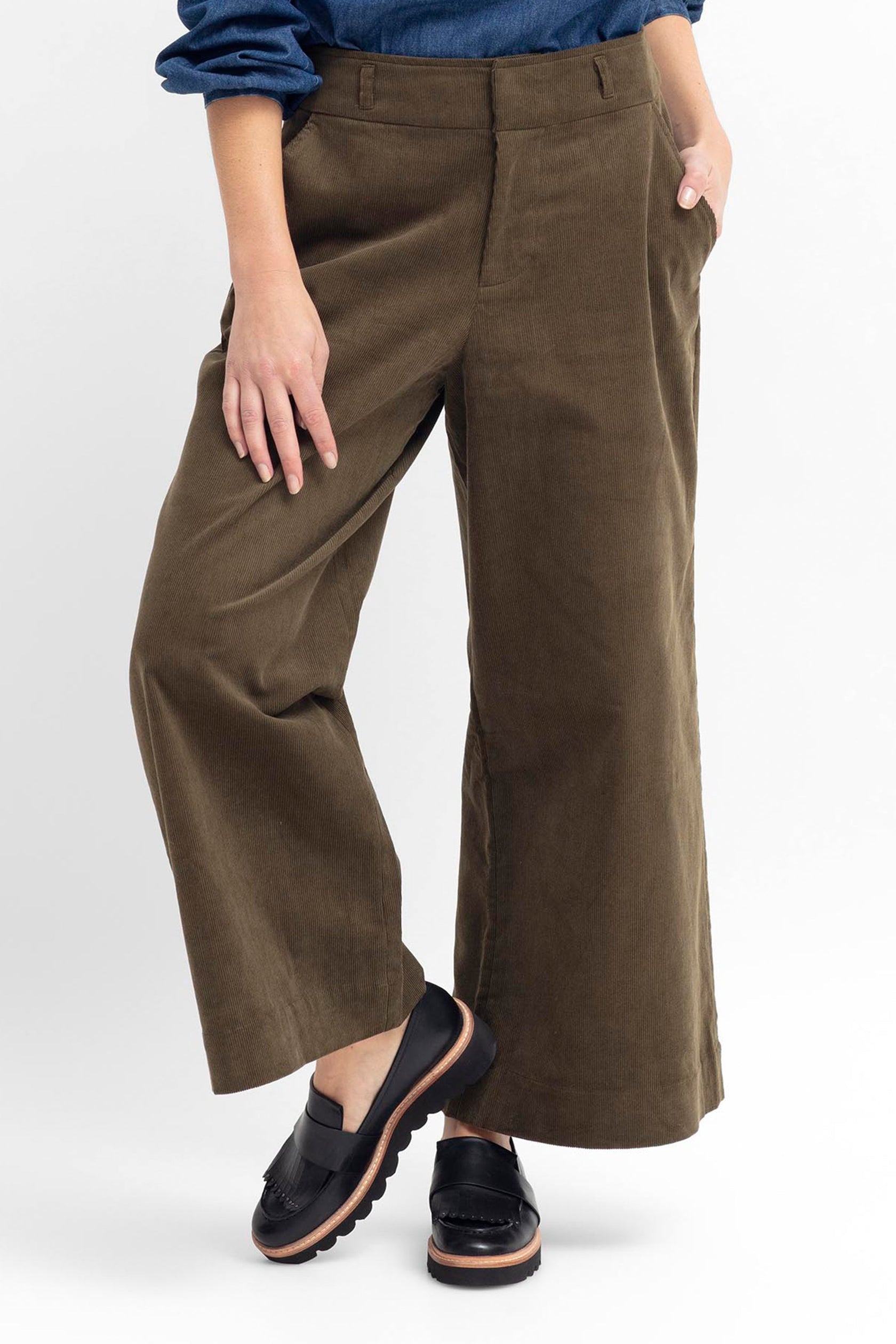 Shop The Koord Organic Cotton Wide Leg Corduroy Pant | ELK AU