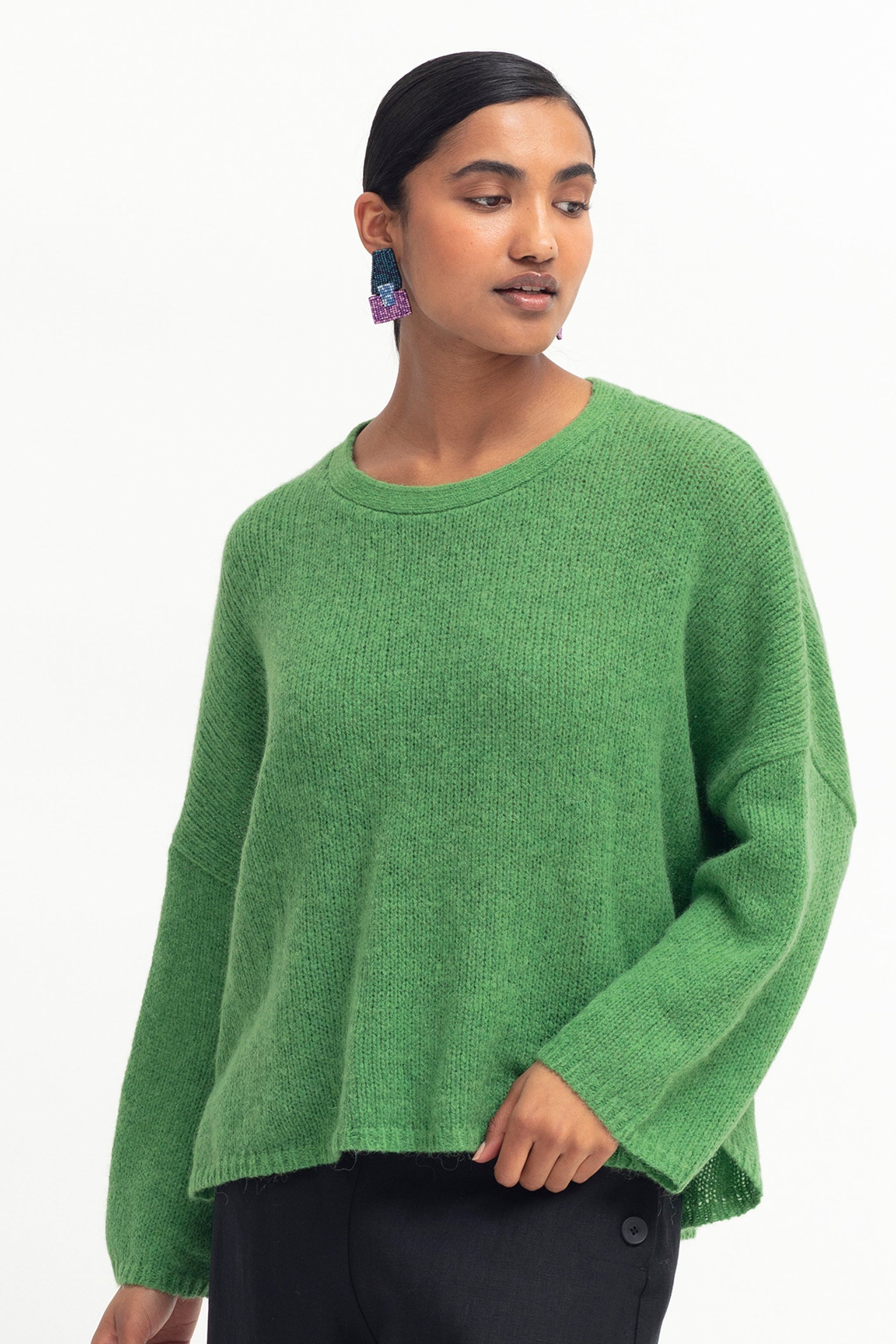 Shop The Agna Relaxed Crew Knit Wool Blend Sweater | ELK AU